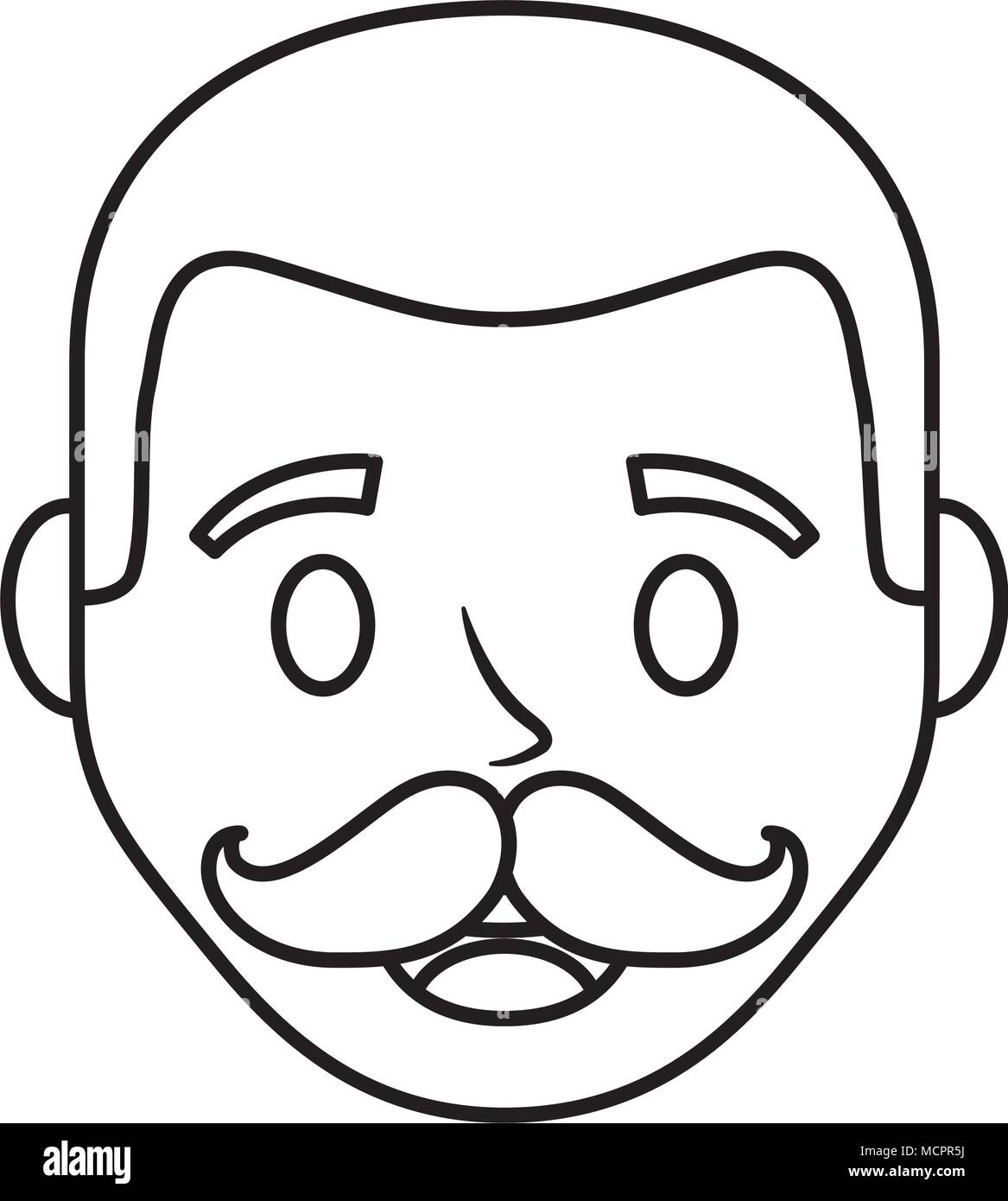 Cartoon avatar man front vector view Black and White Stock Photos ...