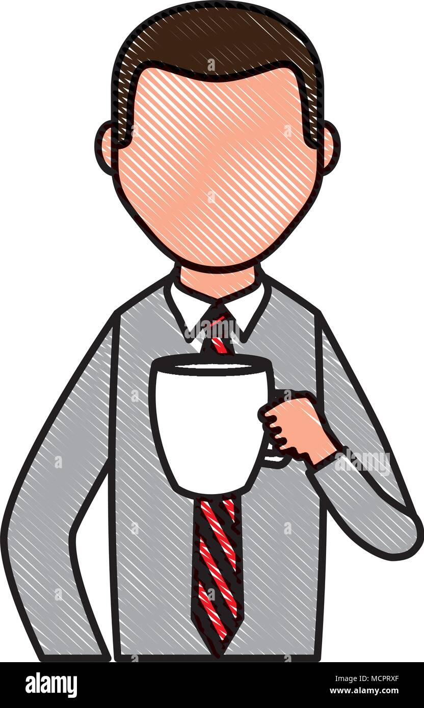 Standing holding cup cafe Stock Vector Images - Alamy