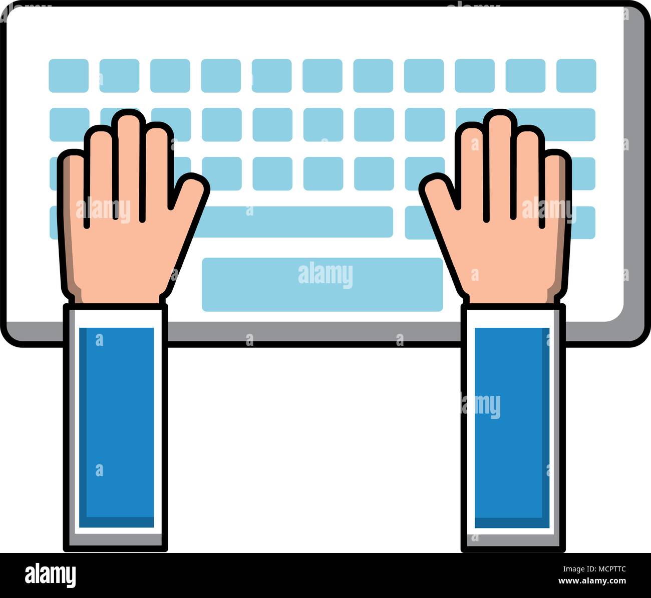 Hand typing in keyboard Stock Vector Images - Alamy
