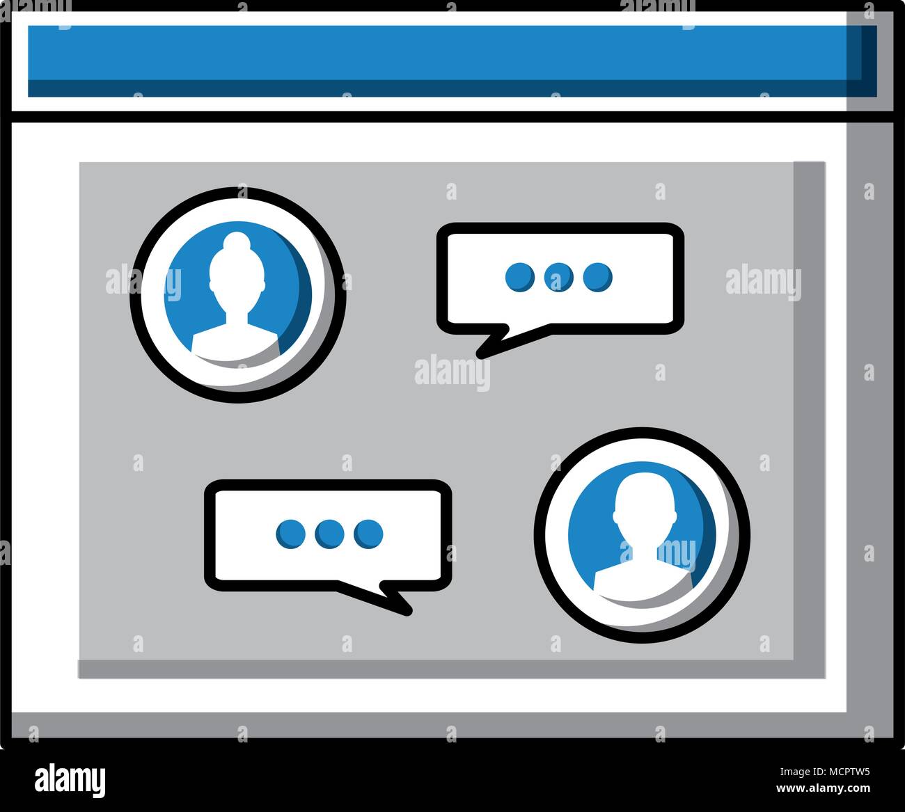 screen conversation chat avatar photo Stock Vector Image & Art - Alamy