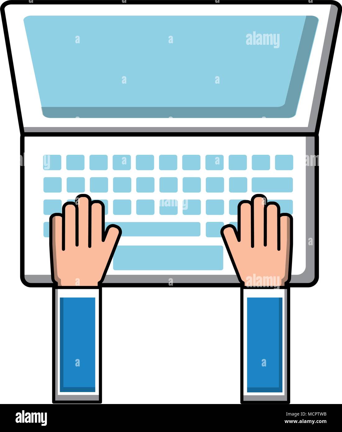 hands typing in keyboard laptop user Stock Vector Image & Art - Alamy