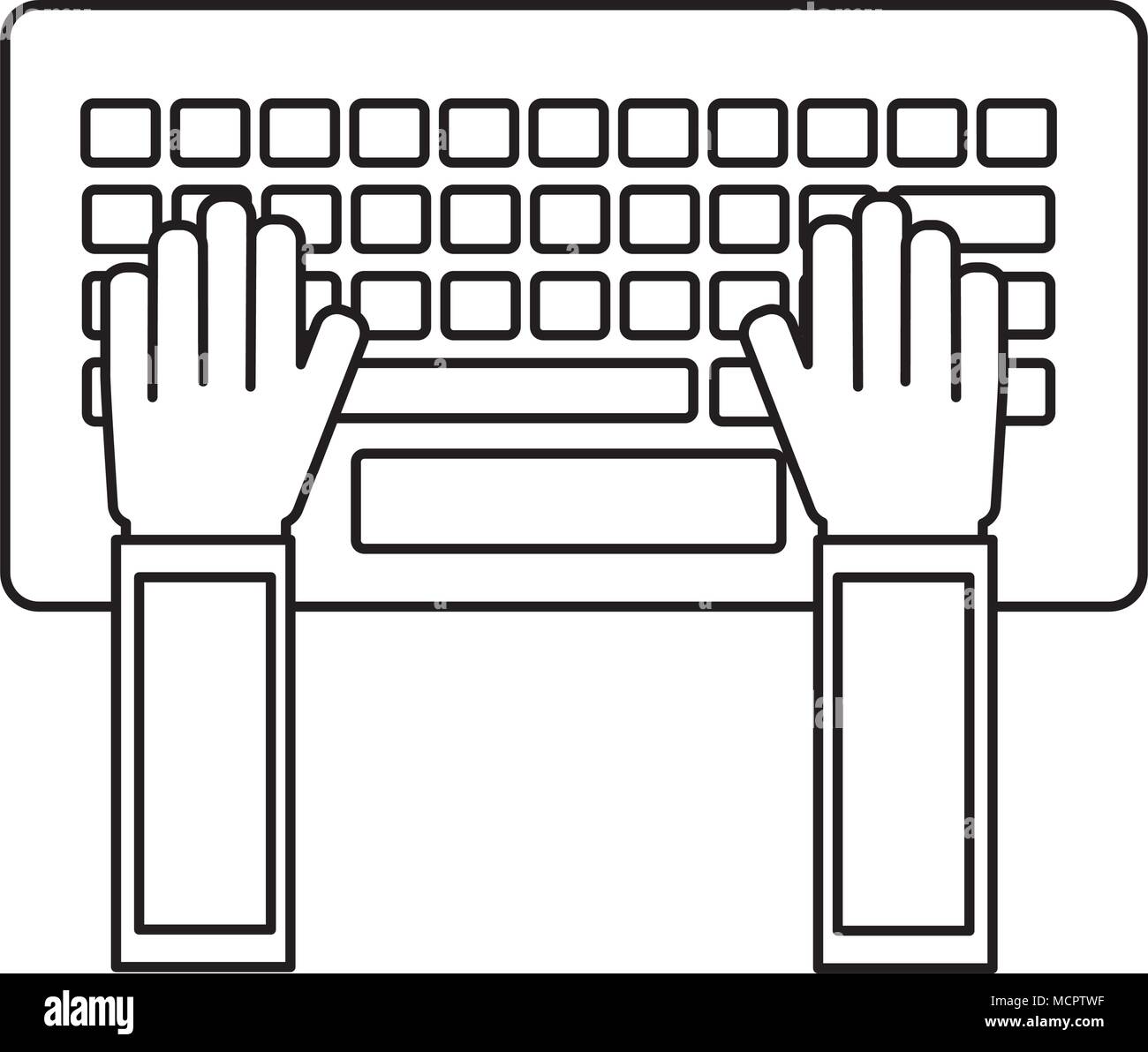 hands typing in keyboard laptop user Stock Vector Image & Art - Alamy