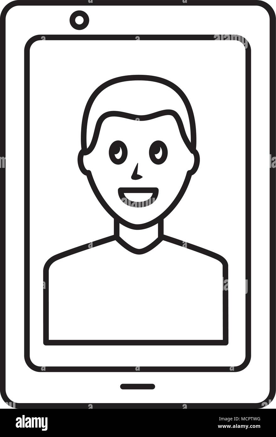 smartphone with photo avatar contact on screen Stock Vector Image & Art ...