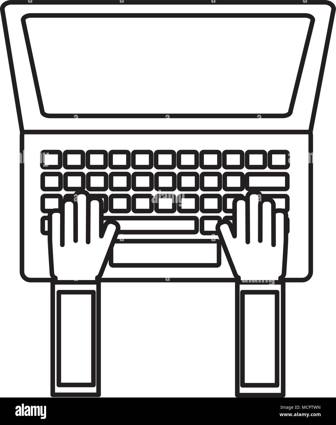 Hand typing in keyboard Stock Vector Images - Alamy