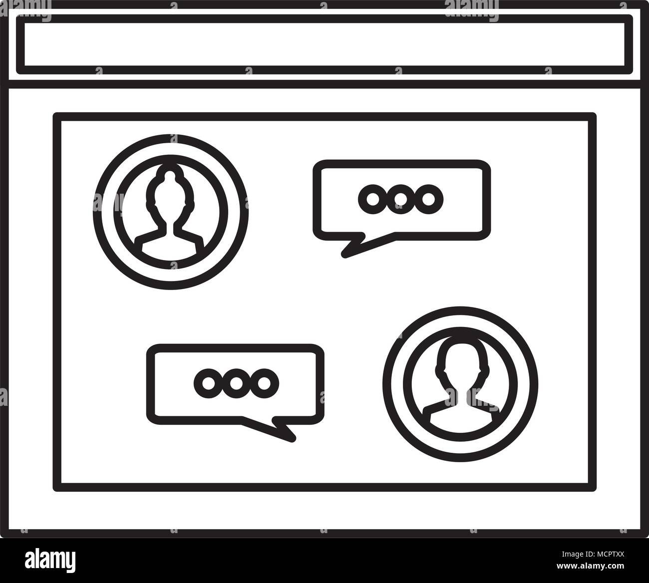 screen conversation chat avatar photo Stock Vector Image & Art - Alamy