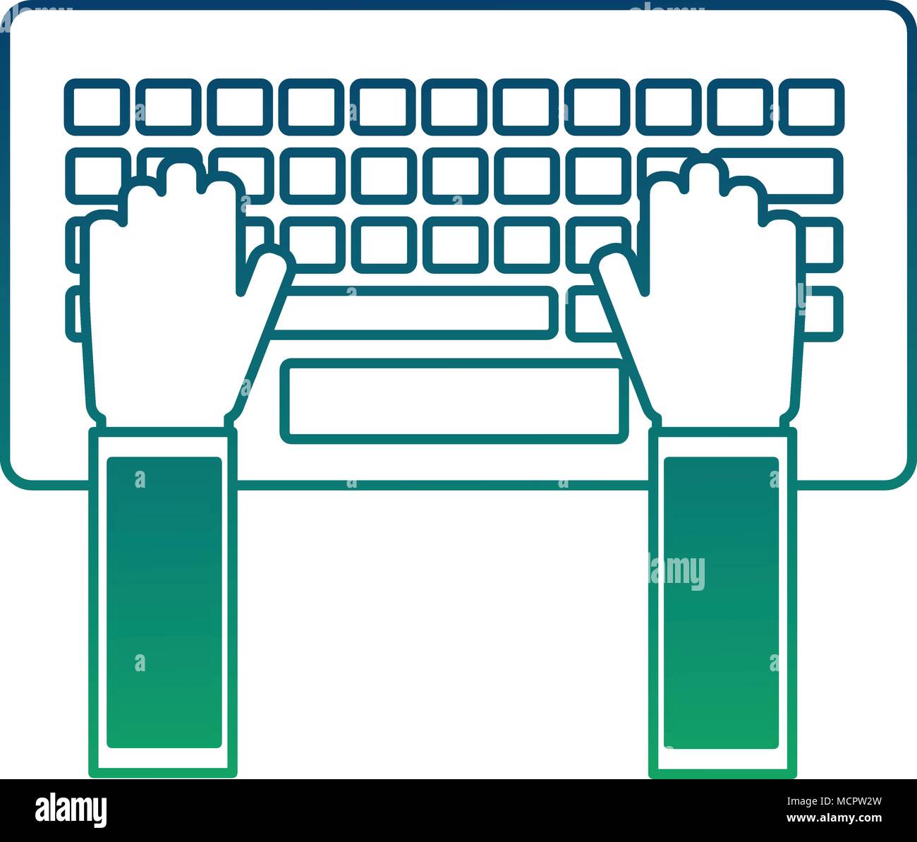 hands using keyboard computer Stock Vector Image & Art - Alamy