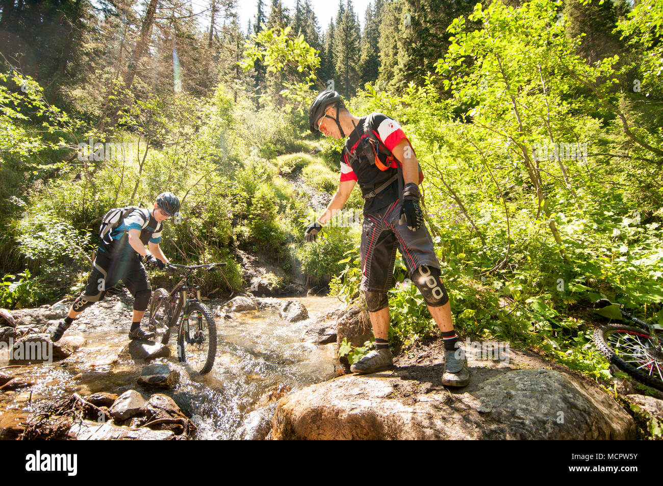 Mountain bike adventure in the Austrian Alps Stock Photo - Alamy