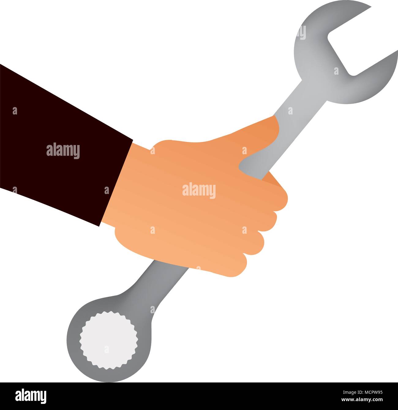 hand with wrench key tool icon Stock Vector Image & Art - Alamy