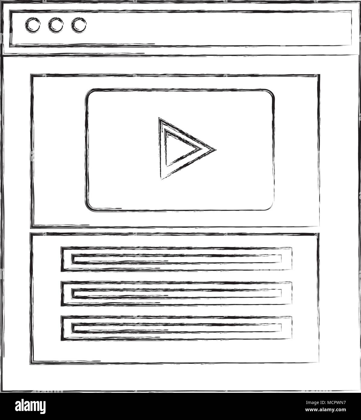 webpage template with media player icons Stock Vector Image & Art - Alamy