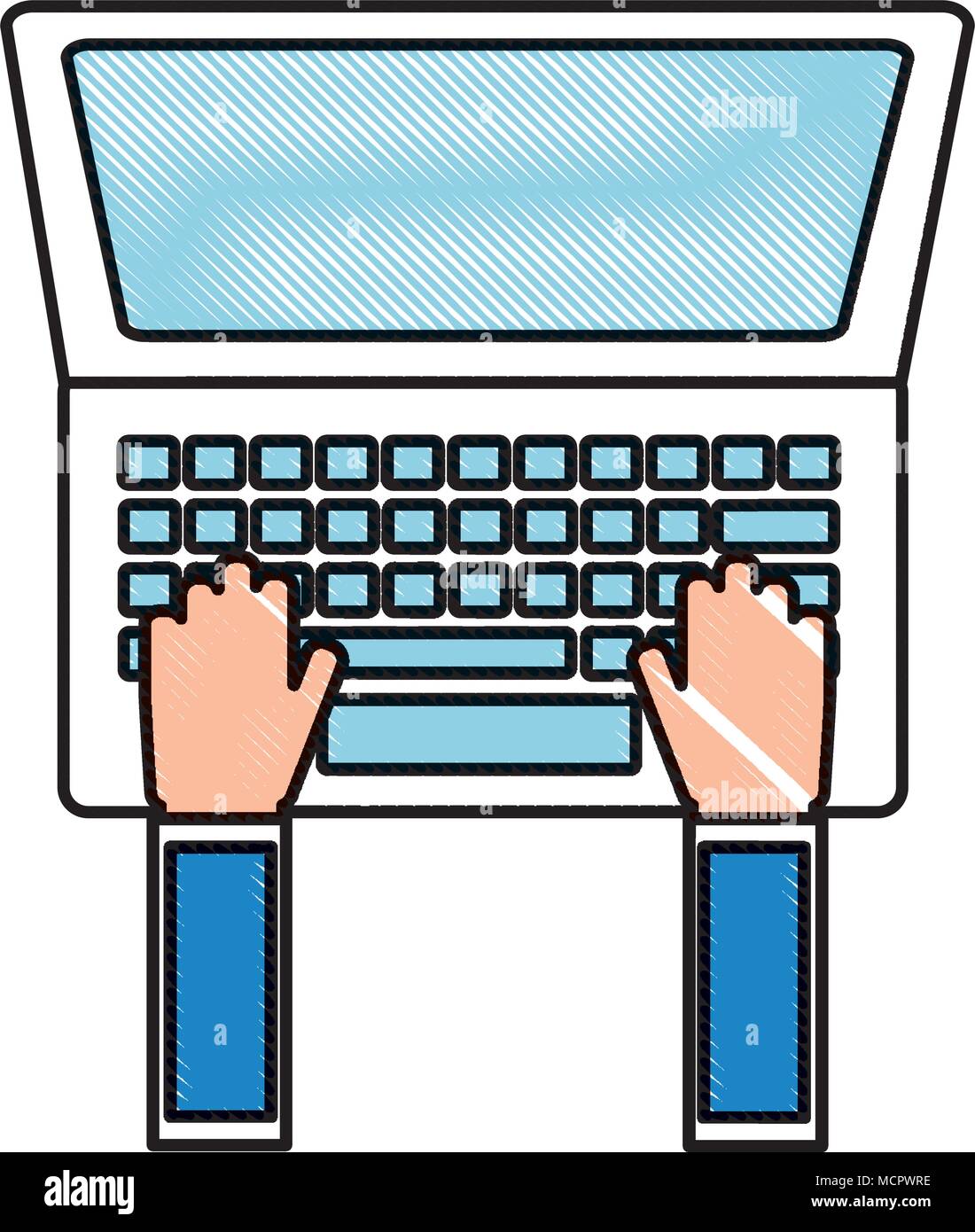 Hands using laptop Stock Vector Images - Alamy