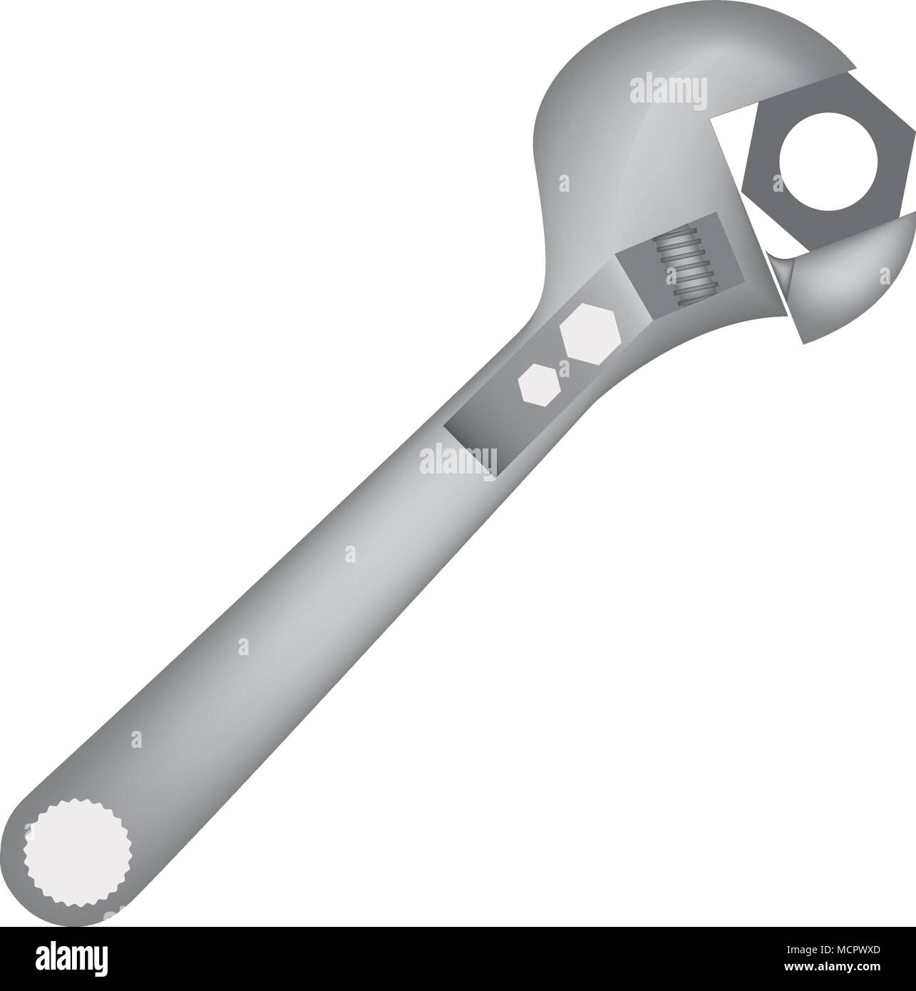 wrench key with nut tool icon Stock Vector Image & Art - Alamy