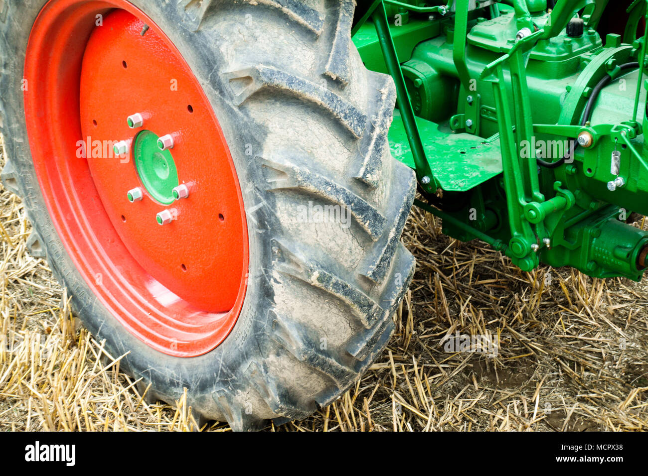 Close-up of tractor wheel Stock Photo - Alamy