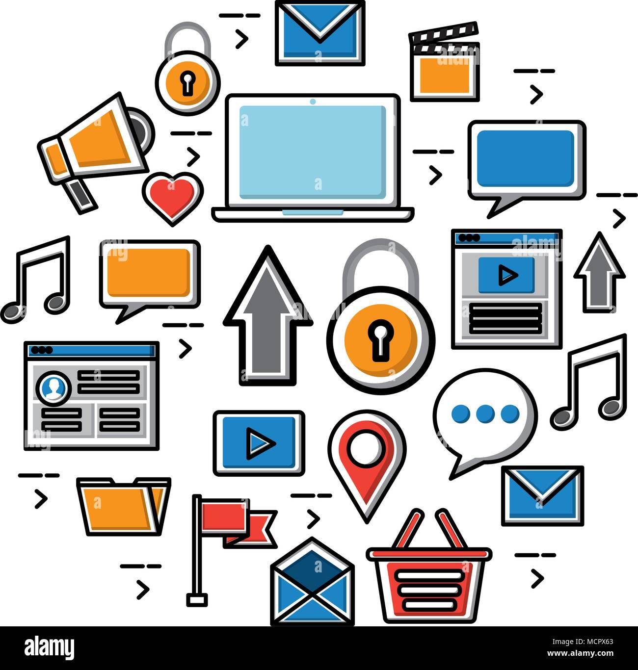 social media card Stock Vector Image & Art - Alamy