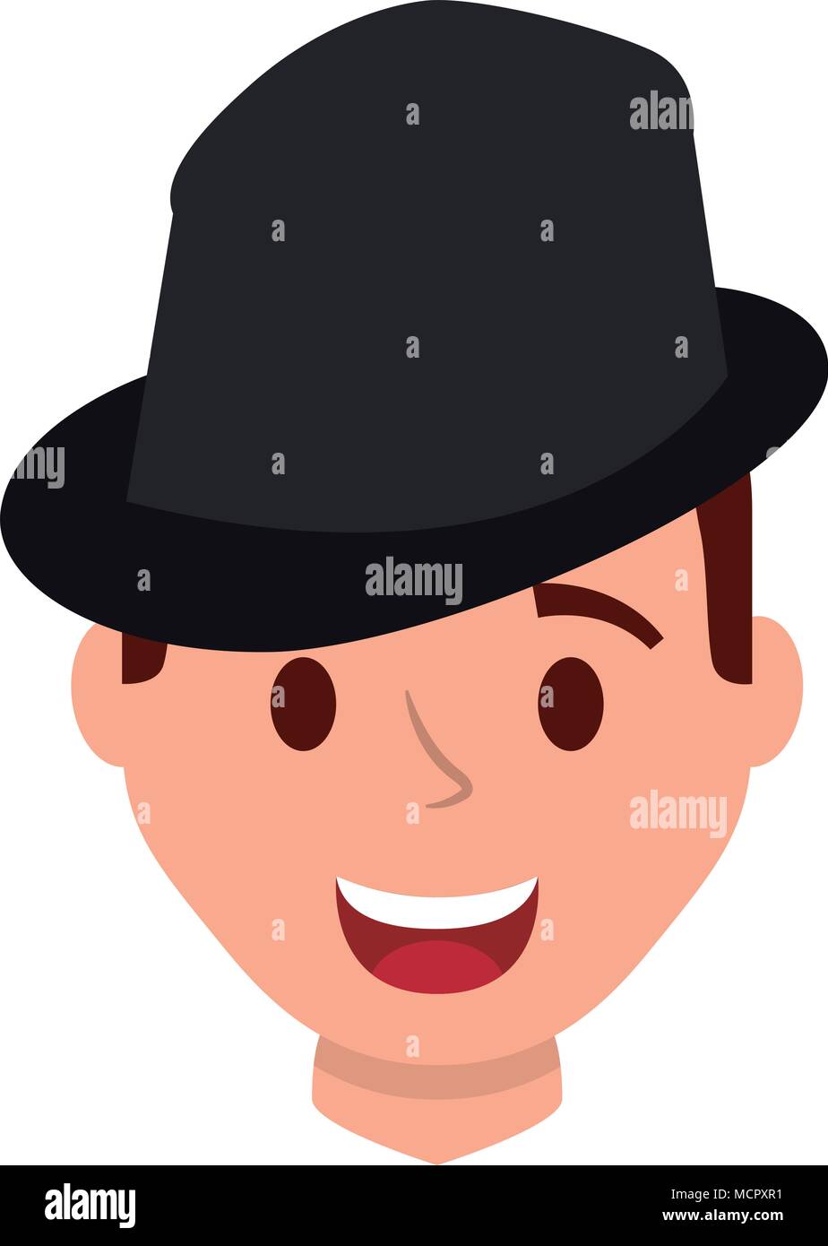 happy man face with elegant hat Stock Vector Image & Art - Alamy