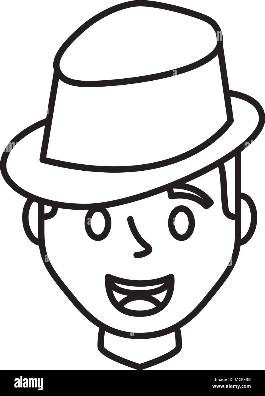 happy man face with elegant hat Stock Vector Image & Art - Alamy