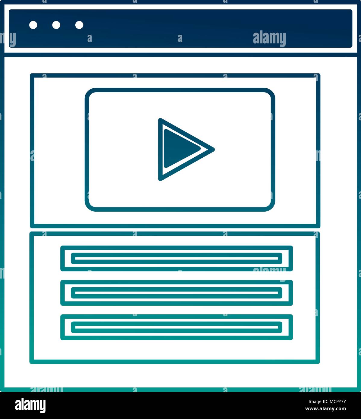 webpage template with media player icons Stock Vector Image & Art - Alamy