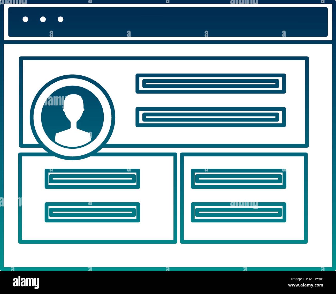 webpage template with social media icons Stock Vector Image & Art - Alamy