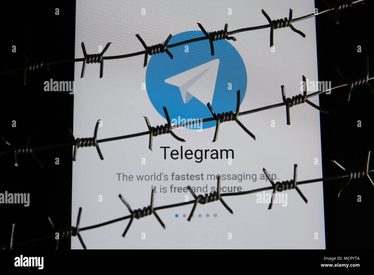 Illistrative image shows a phone screen with the Telegram application ...