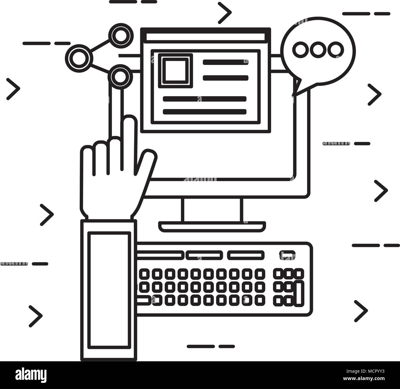 desktop computer with social media icons Stock Vector Image & Art - Alamy