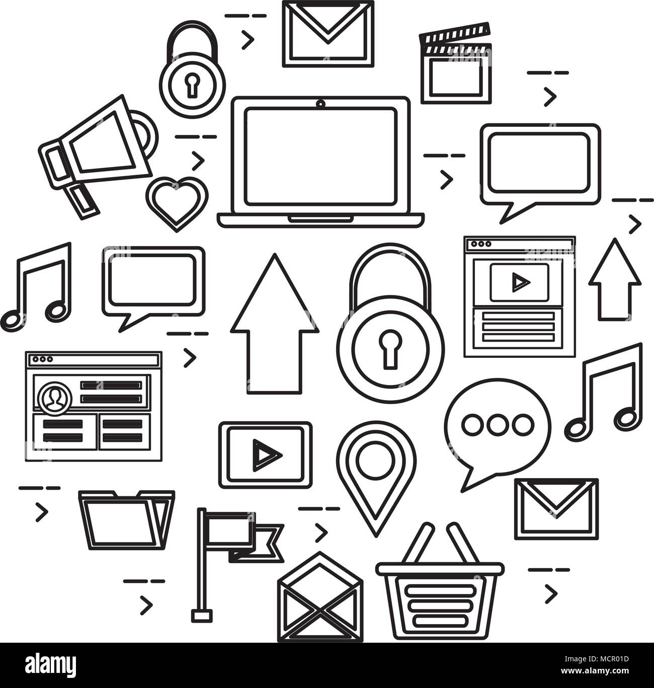 social media marketing pattern Stock Vector Image & Art - Alamy