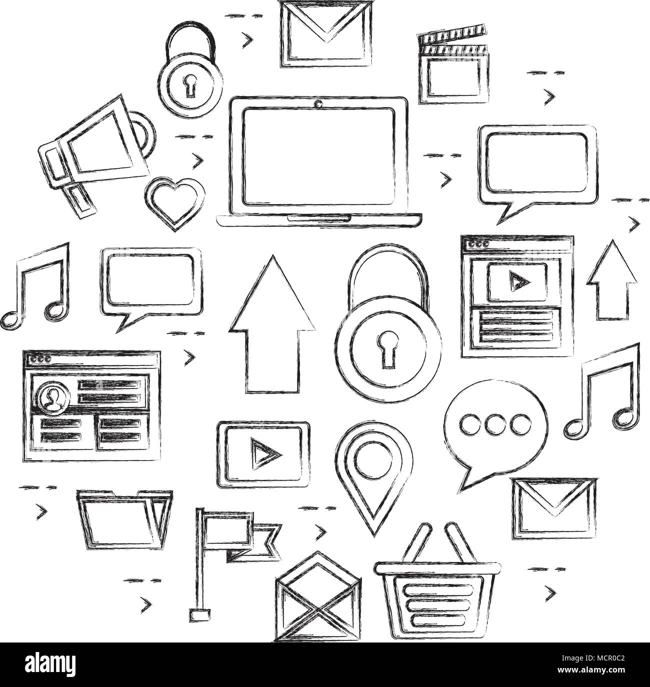 social media marketing pattern Stock Vector Image & Art - Alamy