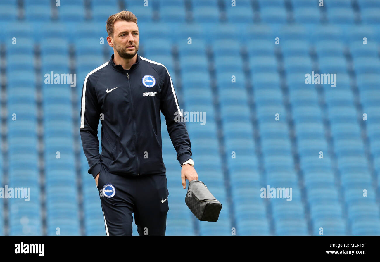 Brighton & Hove Albion's Dale Stephens arrives for the Premier League ...