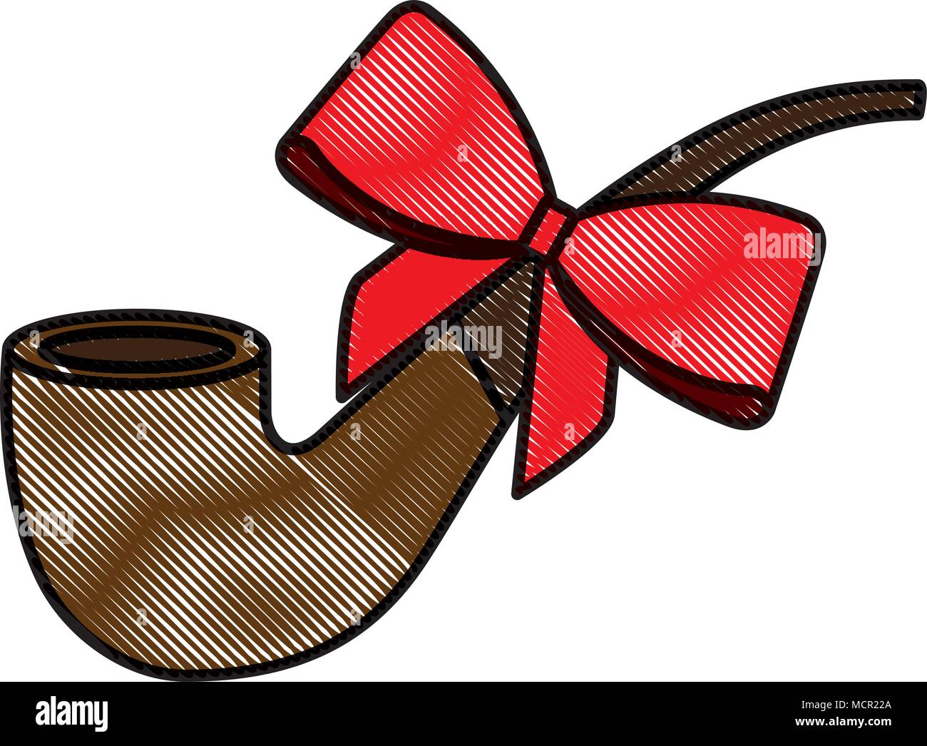 smoking pipe with bow gift father Stock Vector Image & Art - Alamy