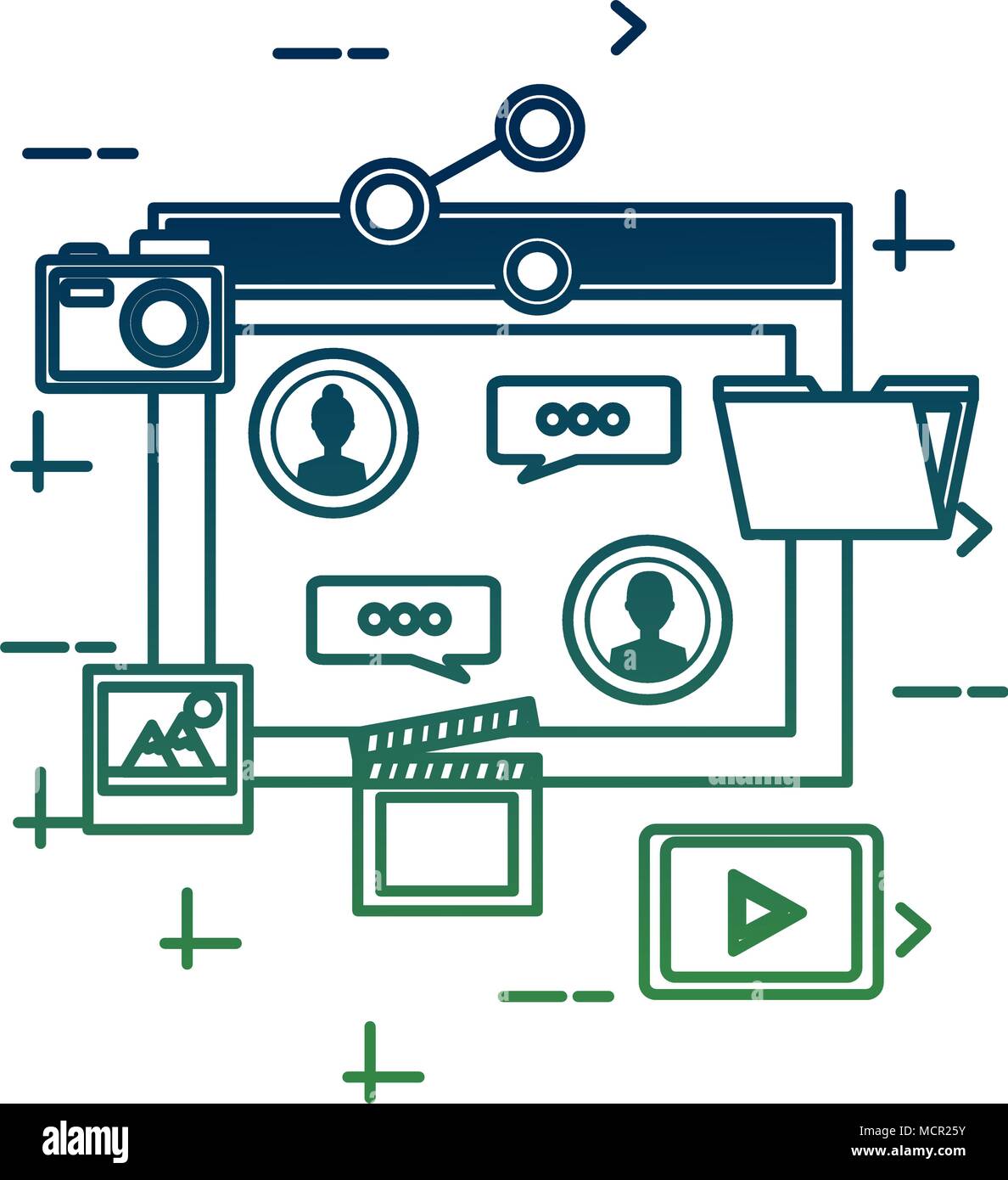 social media card Stock Vector Image & Art - Alamy