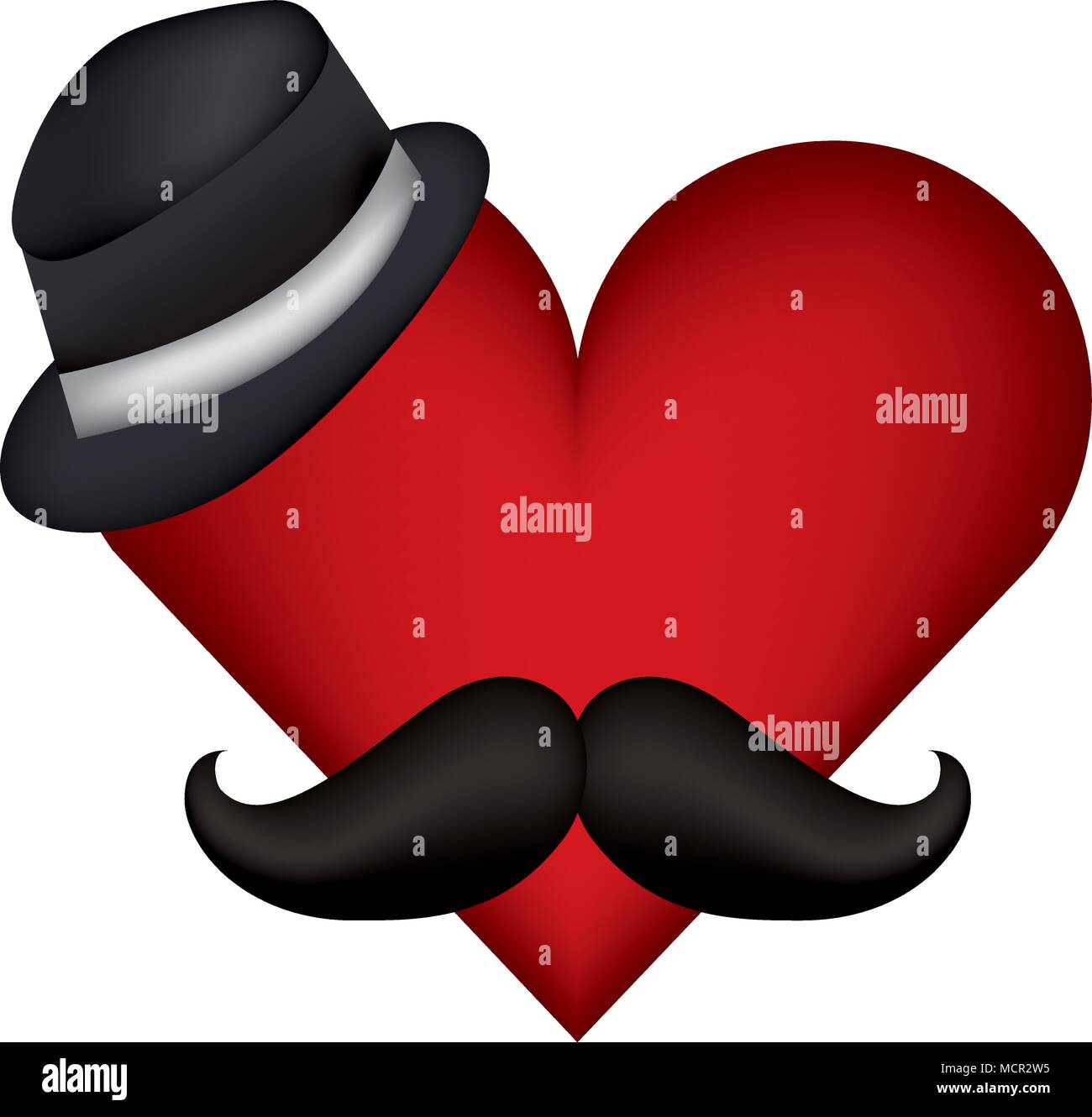 heart with hat and mustache Stock Vector Image & Art - Alamy