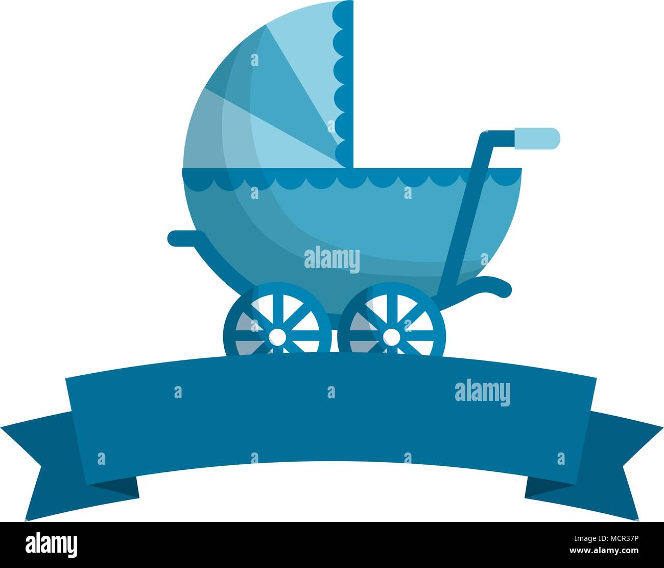 baby cart boy with ribbon frame Stock Vector Image & Art - Alamy