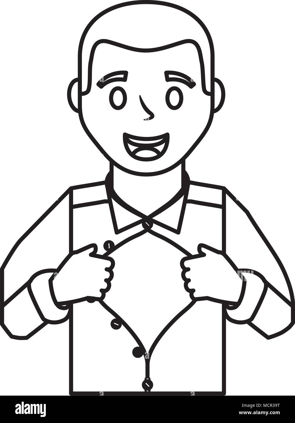 father hero open shirt Stock Vector Image & Art - Alamy