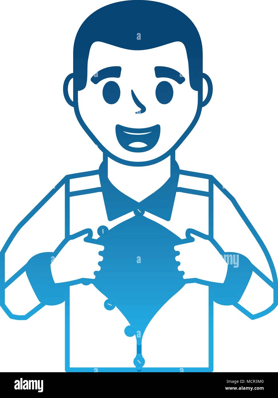 father hero open shirt Stock Vector Image & Art - Alamy