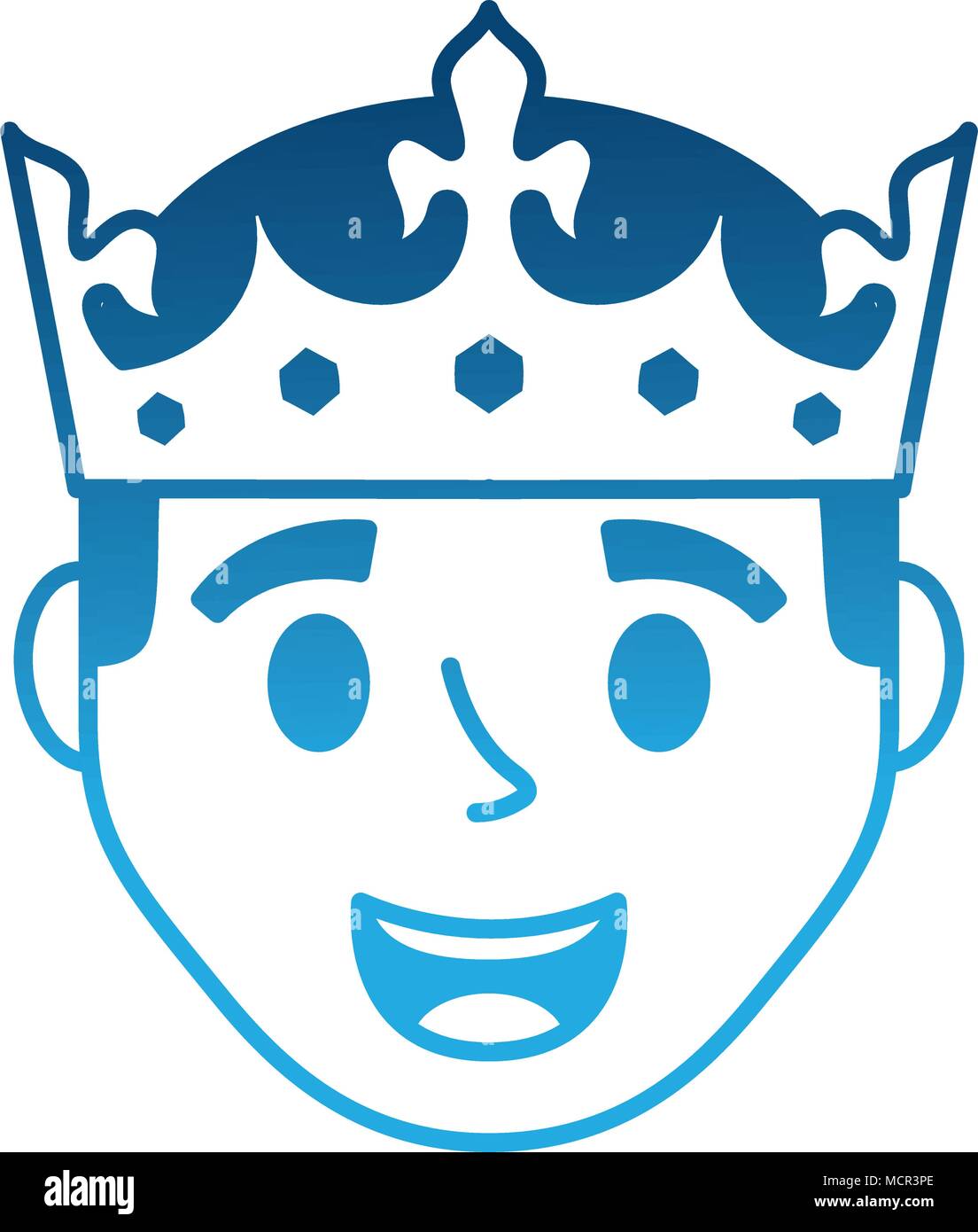 young man head with crown avatar character Stock Vector Image & Art - Alamy