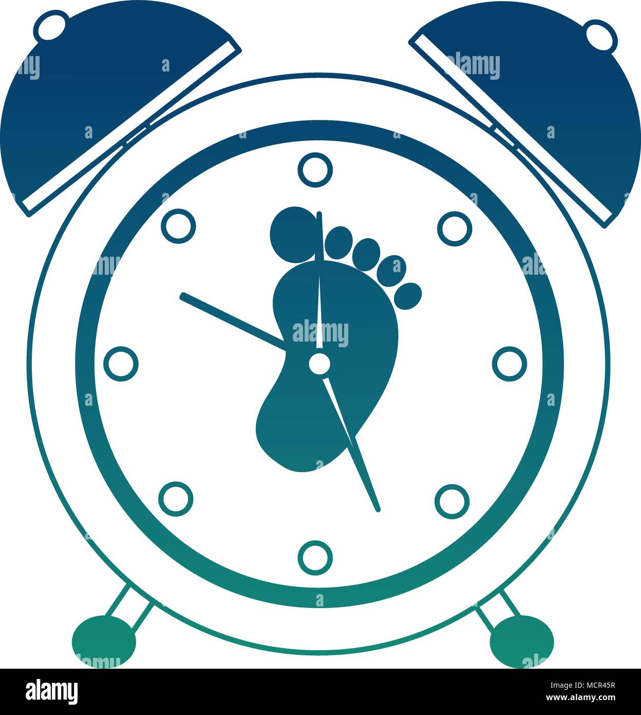 alarm clock with footprint Stock Vector Image & Art - Alamy
