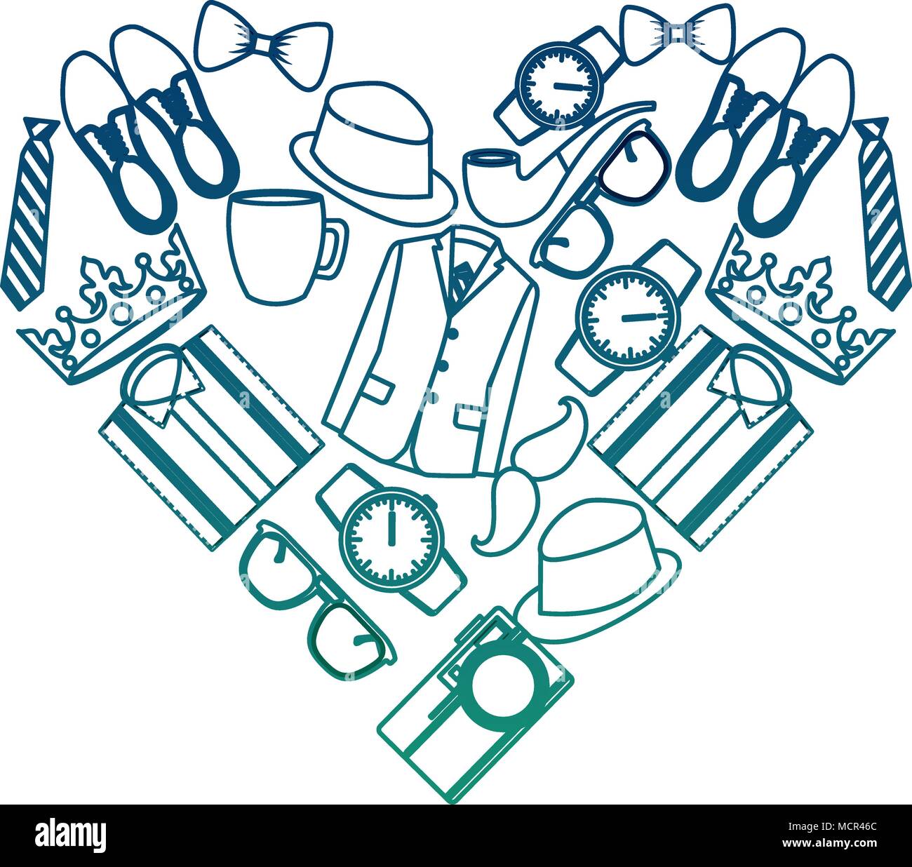 Heart shape glasses man Stock Vector Images - Alamy