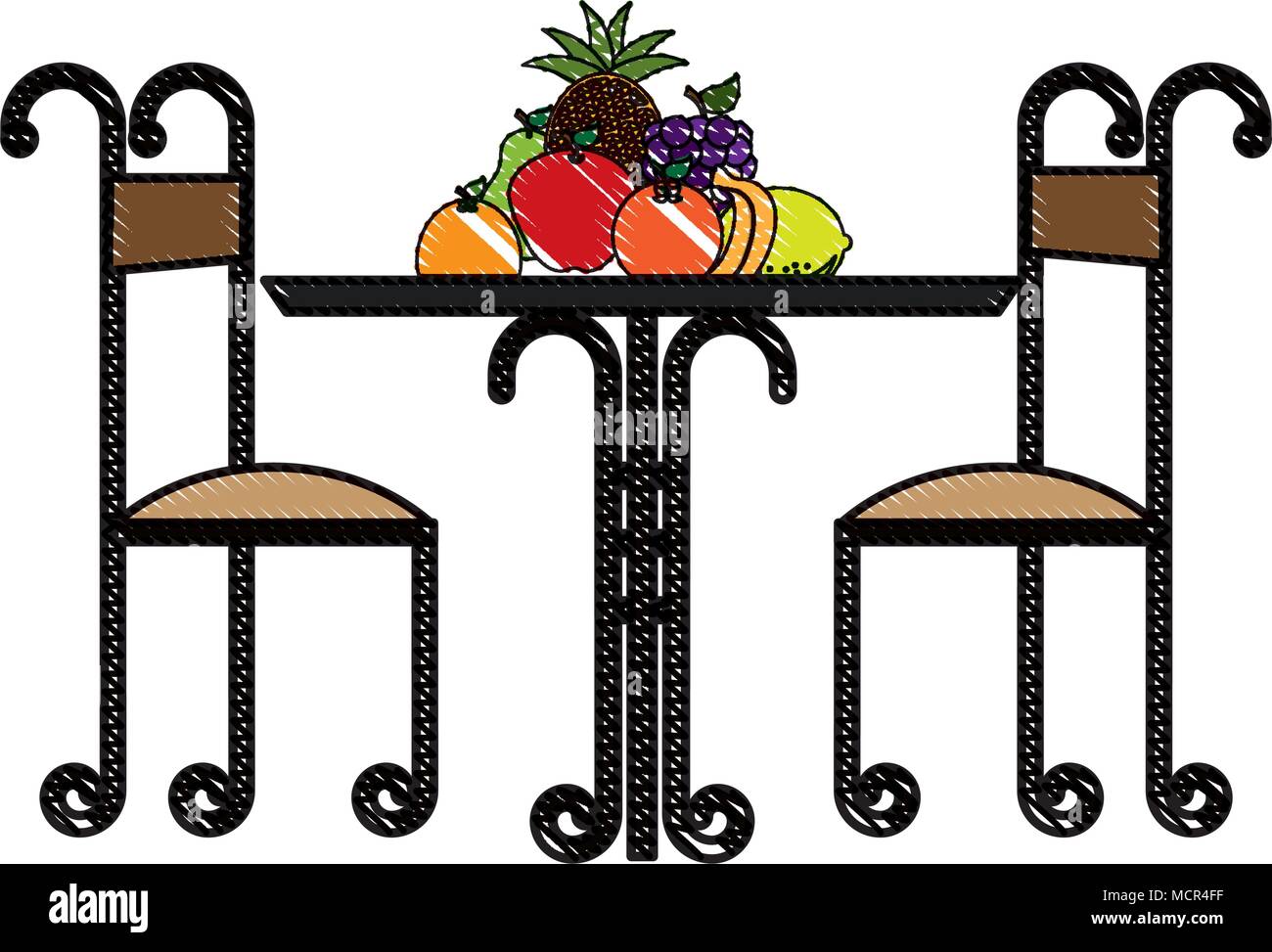 restaurant elegant table with fruits Stock Vector Image & Art - Alamy