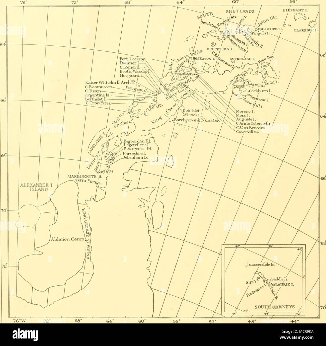 . Fig. I. The Graham Land peninsula and adjacent islands, showing ...
