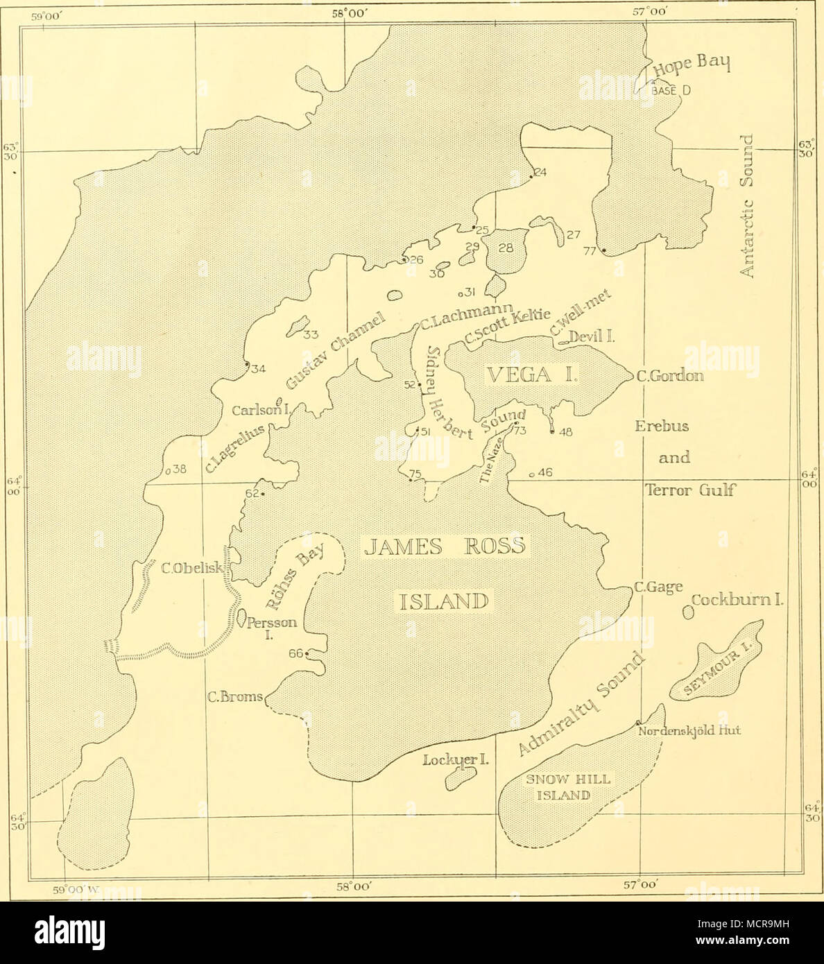 . Fig. 2. The east coast of the Trinity Peninsula, Graham Land, showing ...