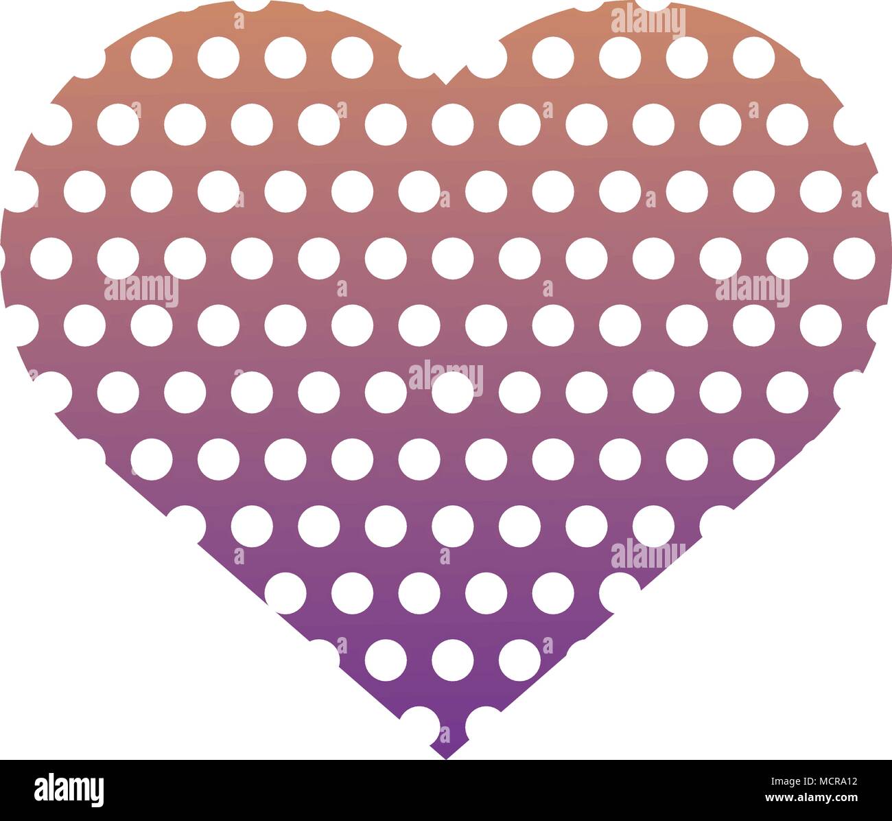 colorful heart with dots over white background, vector illustration ...