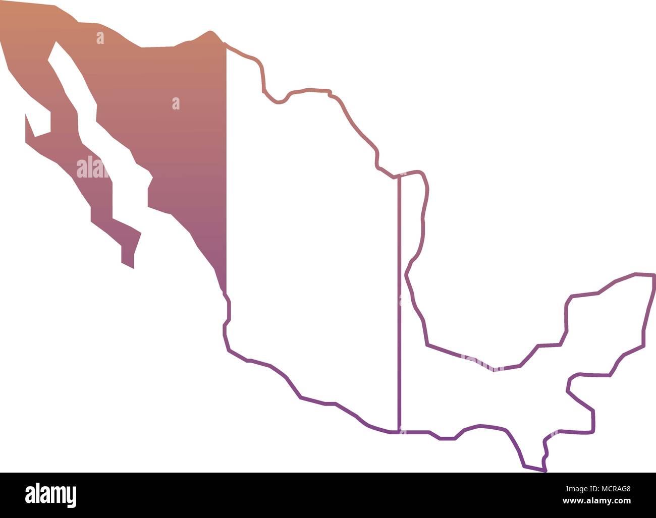 map of mexico icon over white background, colorful design. vector ...