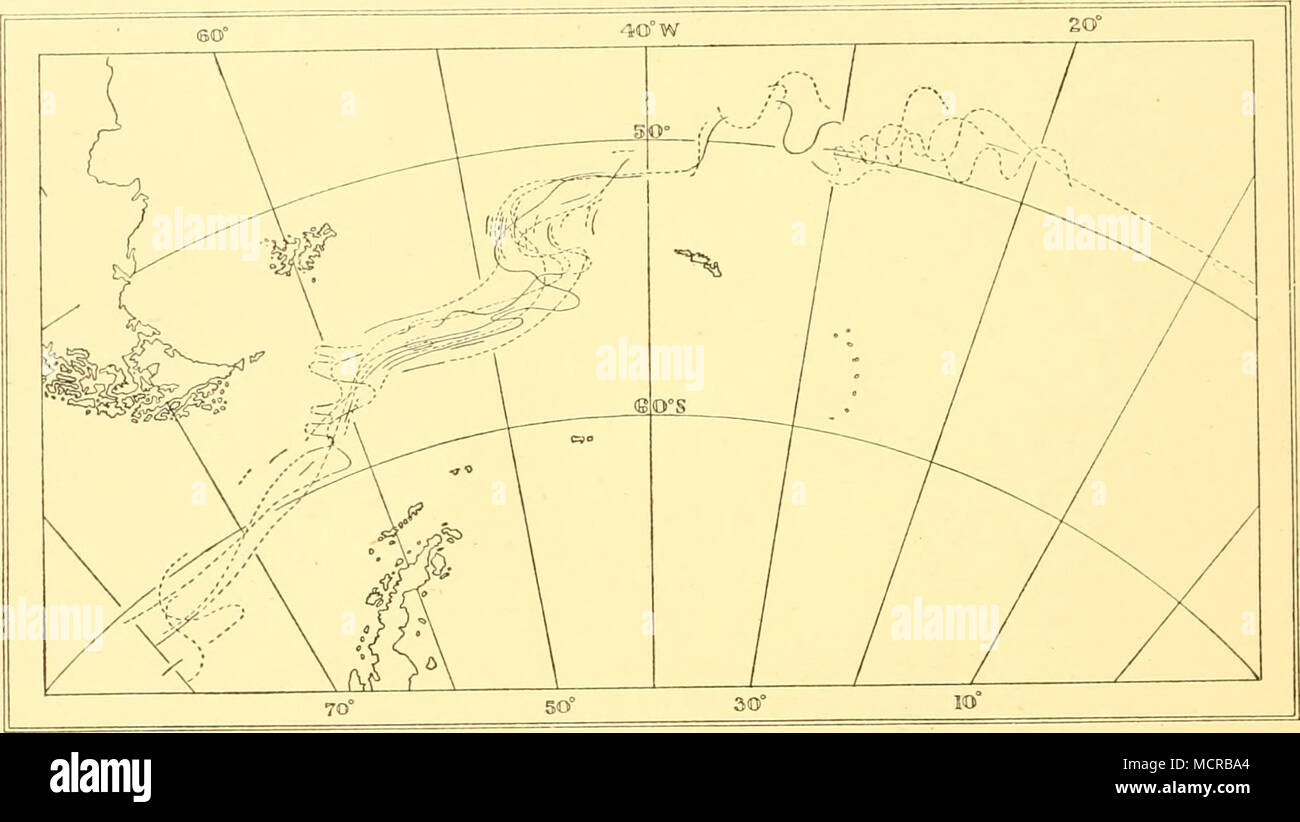 . Fig. 2. Positions of the convergence between 10° W and 80° W. Where ...