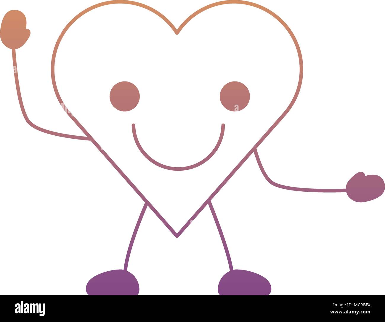 kawaii excited heart icon over white background, colorful design ...