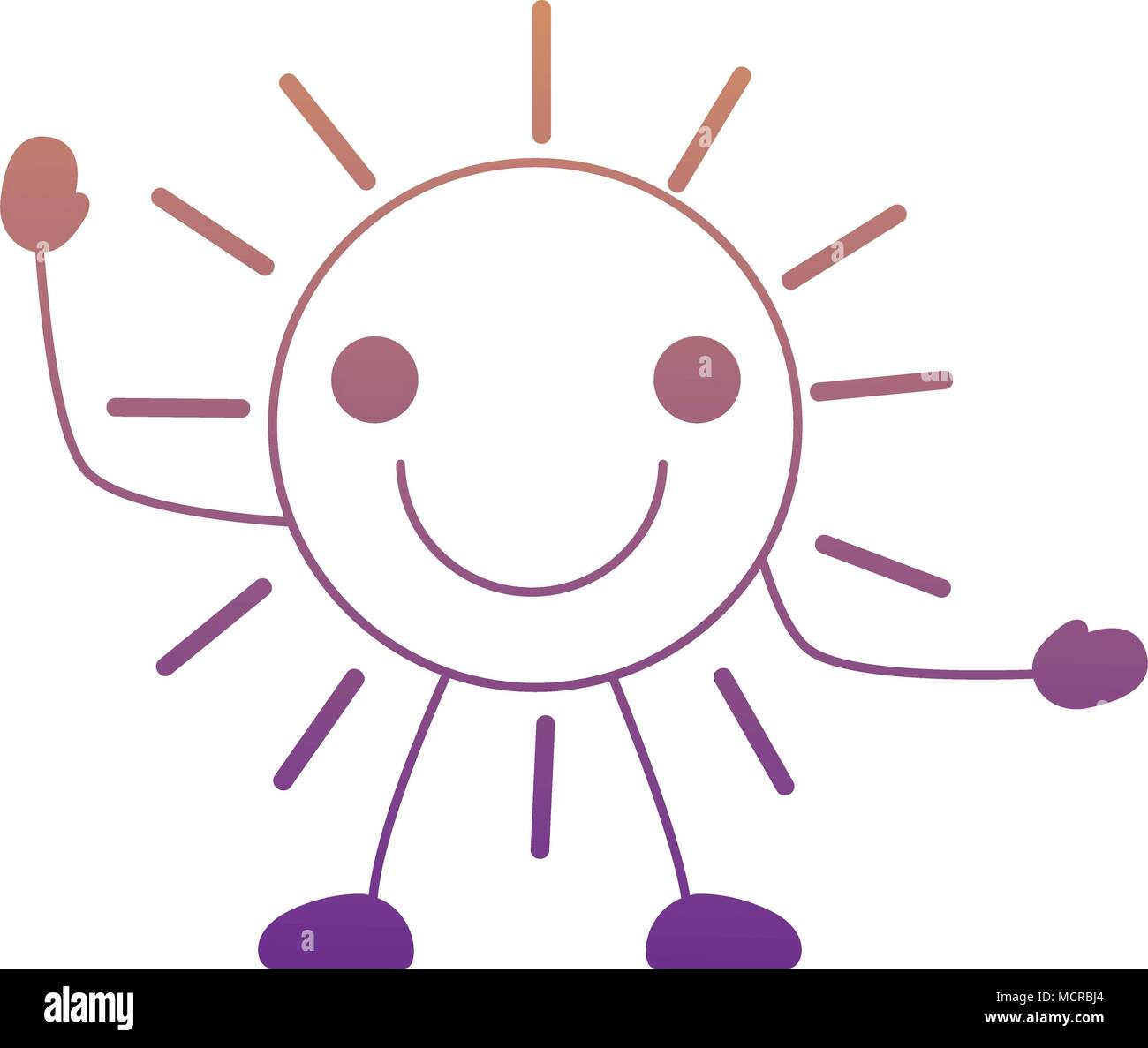 kawaii excited sun icon over white background, colorful design. vector ...