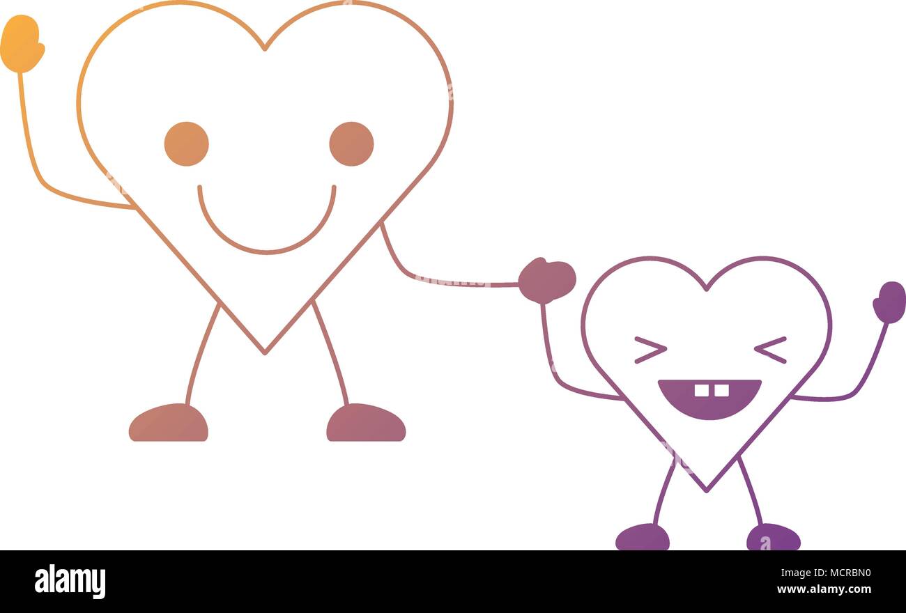 kawaii excited heart icon over white background, colorful design ...