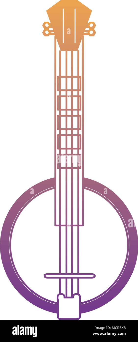 banjo instrument icon over white background, colorful design. vector ...