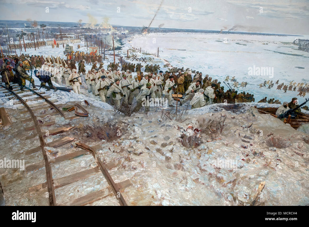 KIROVSK, RUSSIA - SEPTEMBER 13, 2015: Fragment of the diorama ...