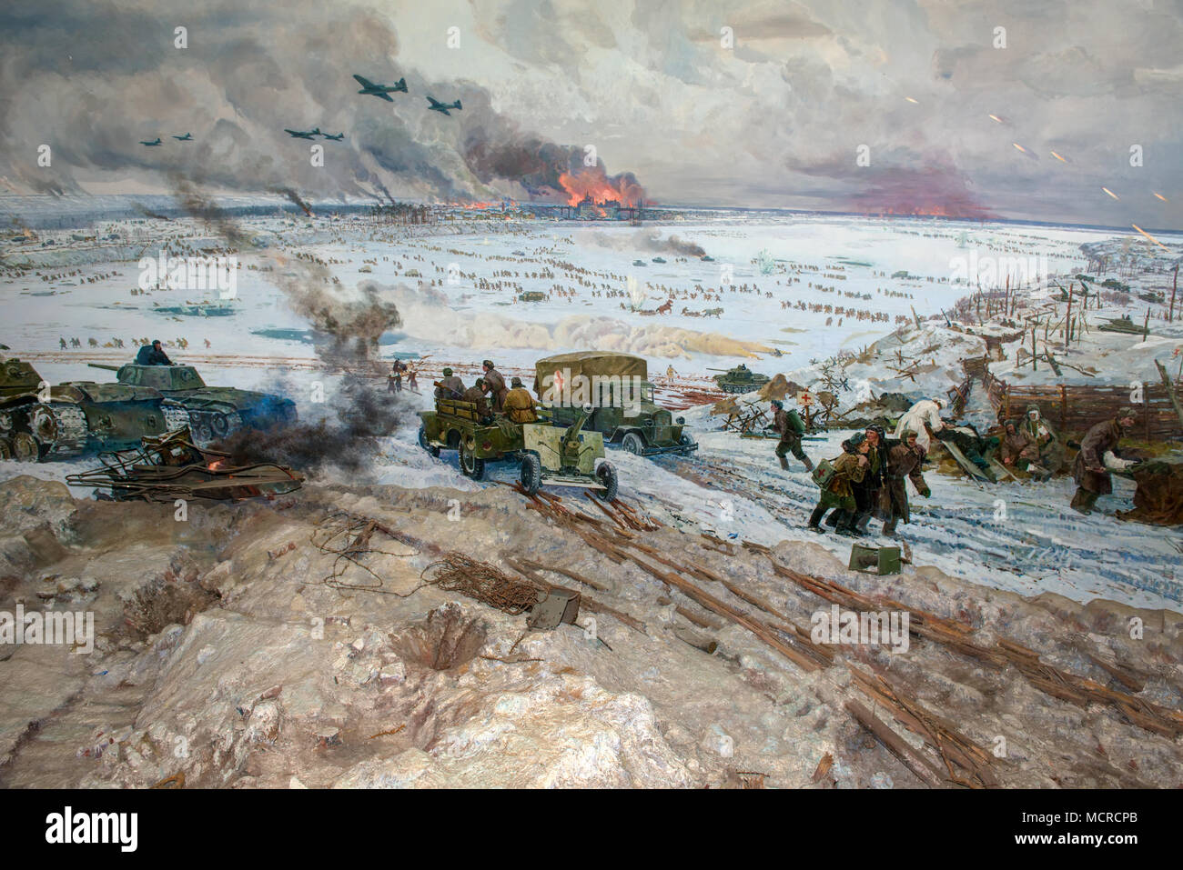 KIROVSK, RUSSIA - SEPTEMBER 13, 2015: Fragment of the diorama ...