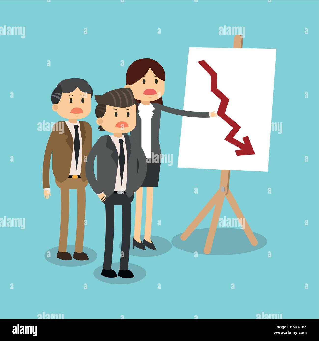 Worried office manager standing Stock Vector Images - Alamy