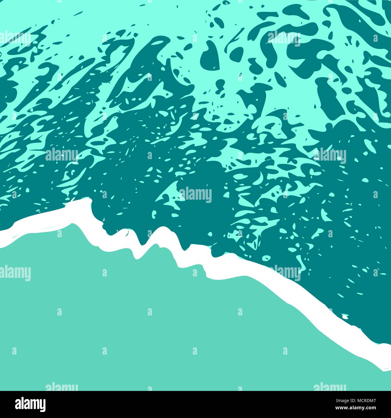 wave by the shoreline design. Graphic representation of a wave washing ...