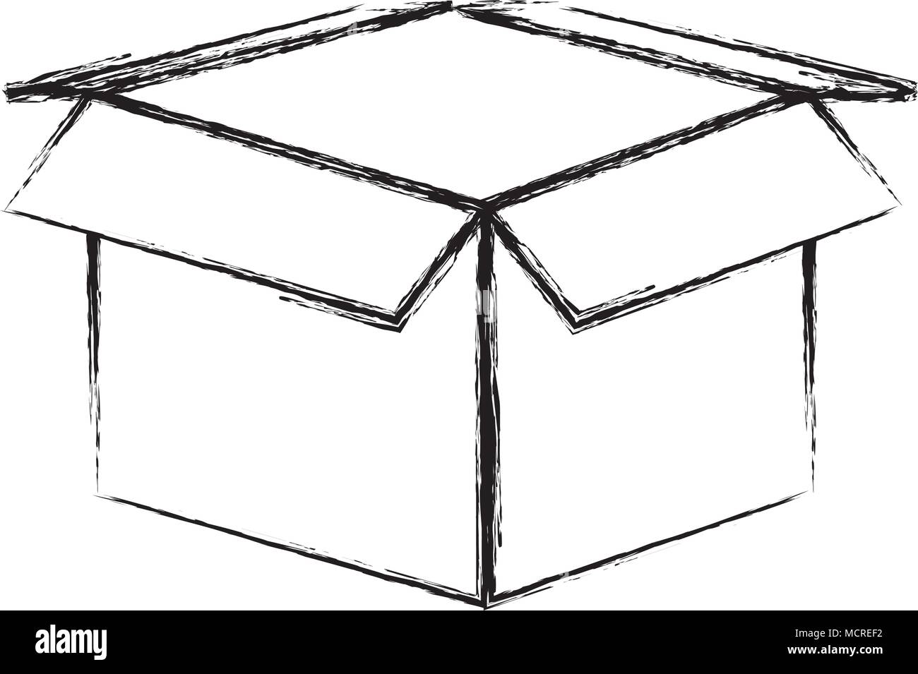 grunge open box package delivery object Stock Vector Image & Art - Alamy